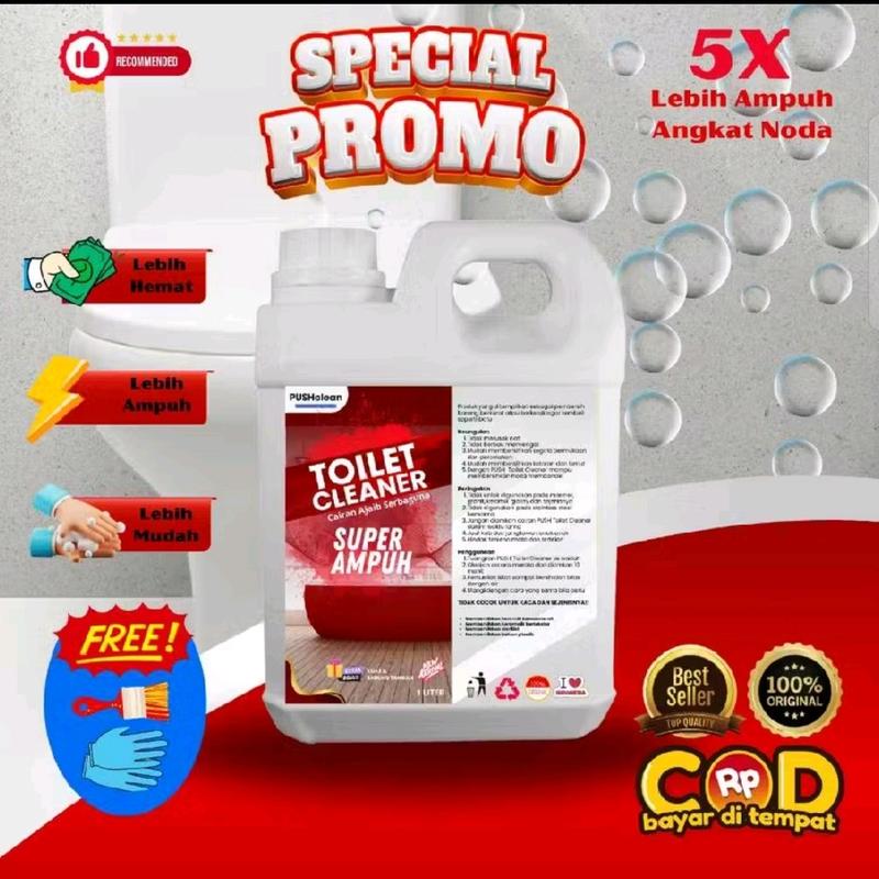 PUSHCLEAN TOILET CLEANER 1 LITER Cairan Pembersih Serbaguna WC - Shop | Tokopedia