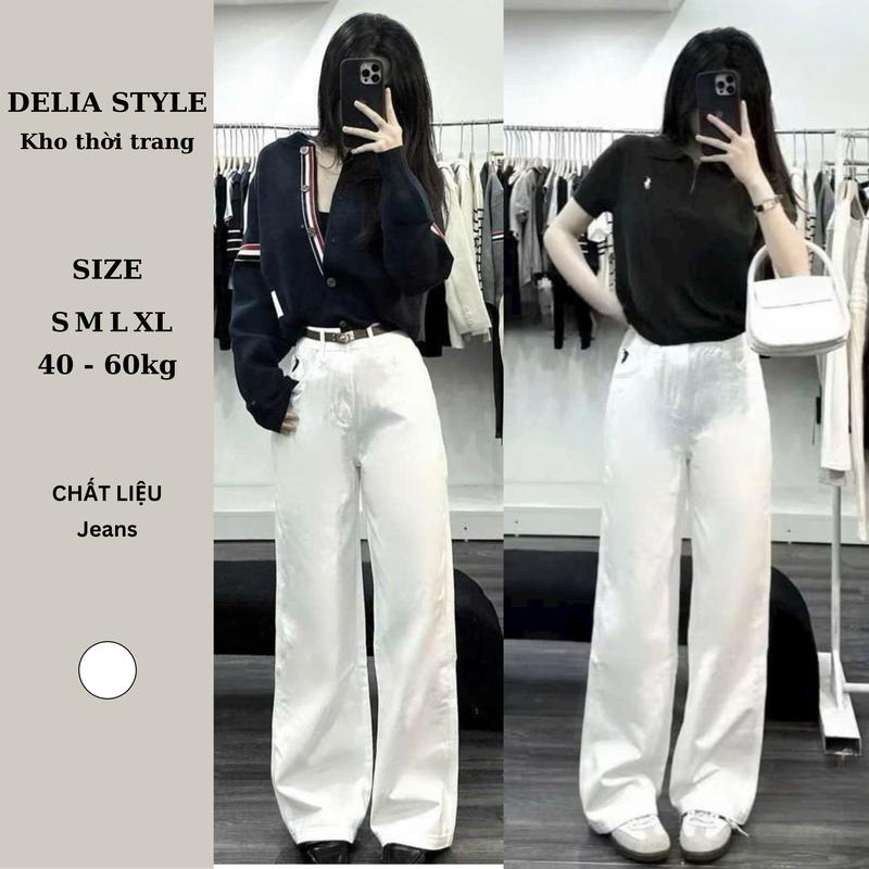 DELIA STYLE - Quần Jeans Xuông Màu Trắng Thêu Ngựa Dài 102c - TikTok ...