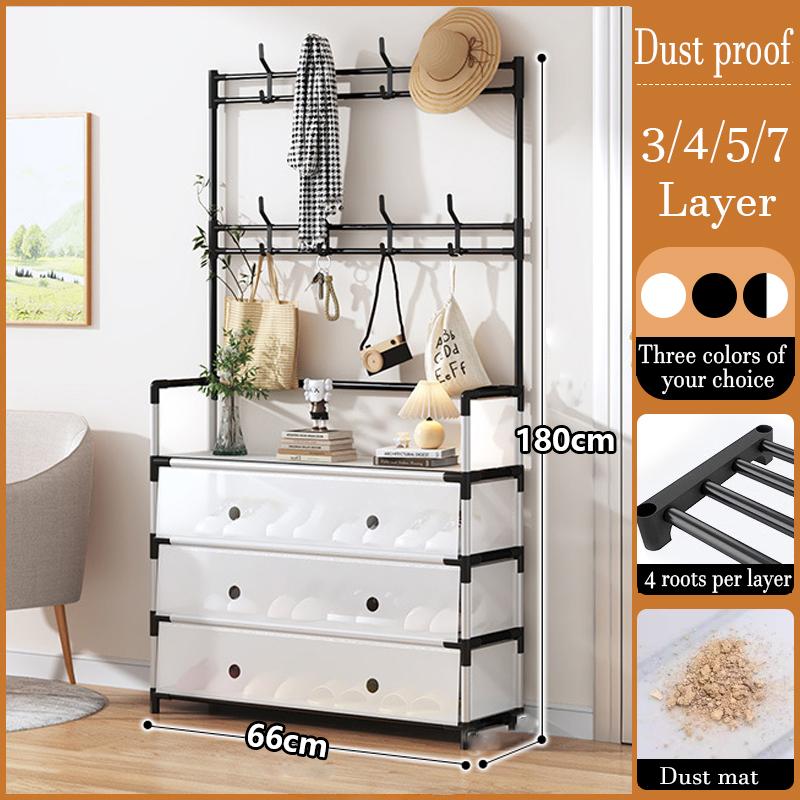 Dustproof large size shoe hat rack cover And Shoe rack stainless ...