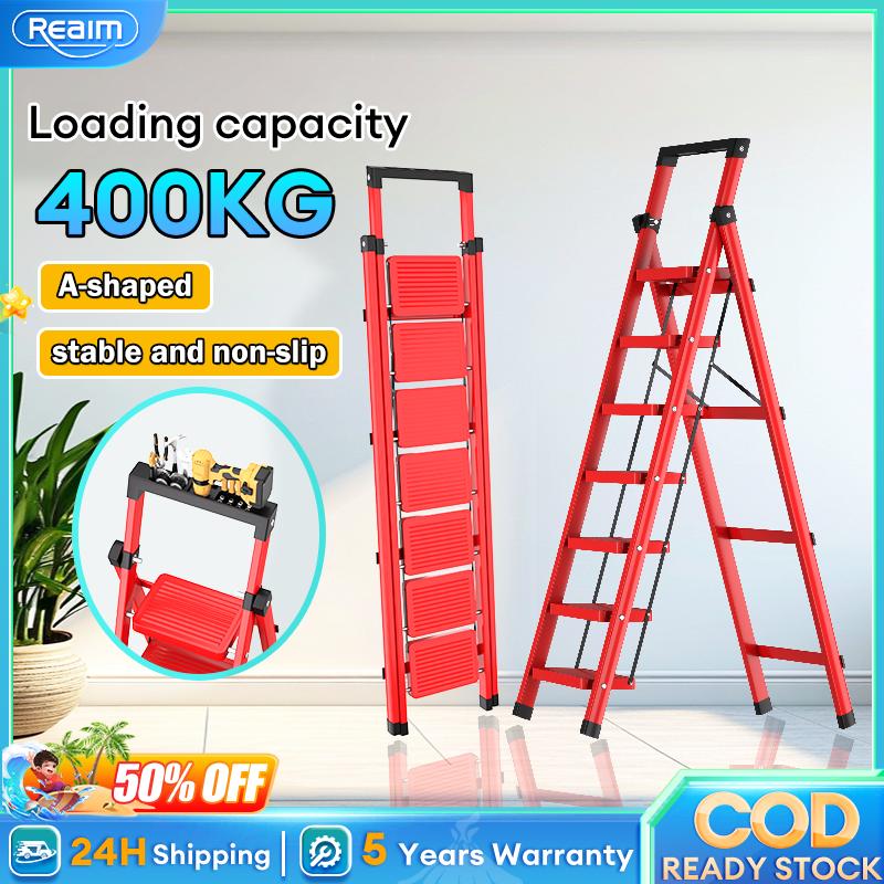 【5-Year Warranty】3/4/5/6/7/8 Step Ladder Carbon Steel Foldin - TikTok ...