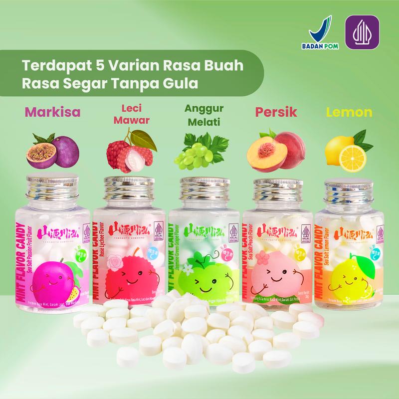 Permen Mint Bebas Gula 0% Kemasan Botol 38gr HALAL BPOM Menyegarkan ...