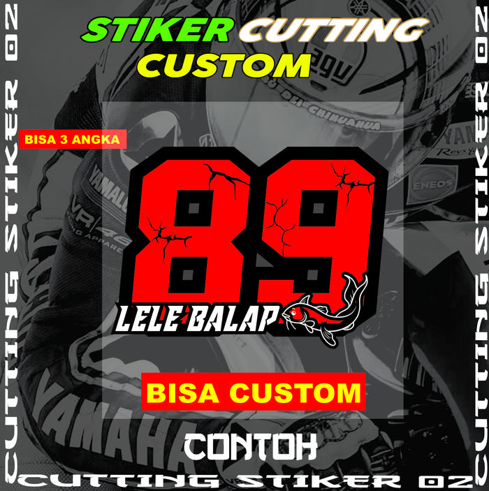 Promo stiker nomor start ANGKA START NAMA DAN NOMOR SENDIRI cutting ...