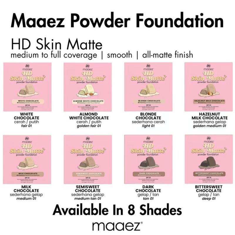 MAAEZ POWDER FOUNDATION HD SKIN MATTE BEDAK ASAS PENUTUP CELA - TikTok ...