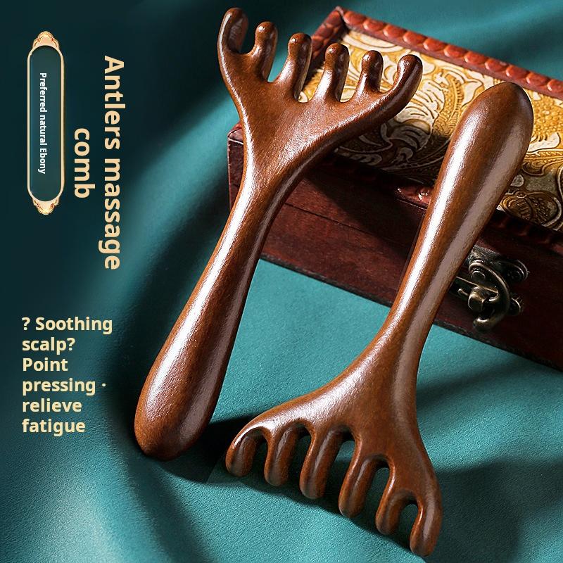 Pengurut Tanduk Kepala, Bahan Kayu Cendana, Sikat Urut Lima Kuku ...