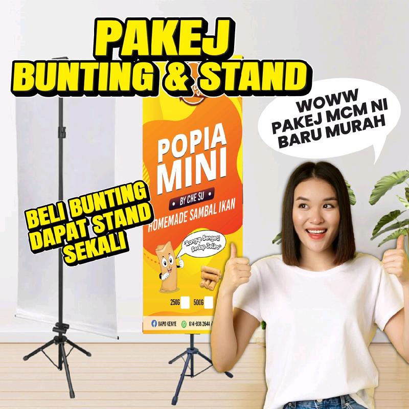 PAKEJ BUNTING DAN STAND TRIPOD STAND PAIP Stationery - TikTok Shop Malaysia