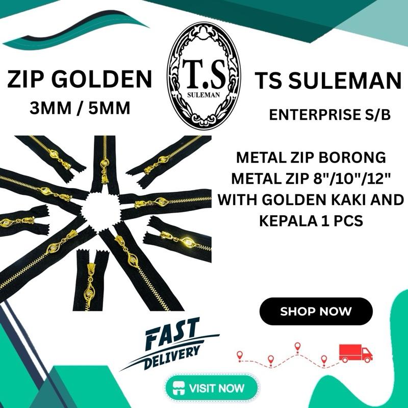 GOLDEN ZIP METAL ZIP BORONG METAL ZIP 8" / 10" / 12" WITH GOLDEN ...