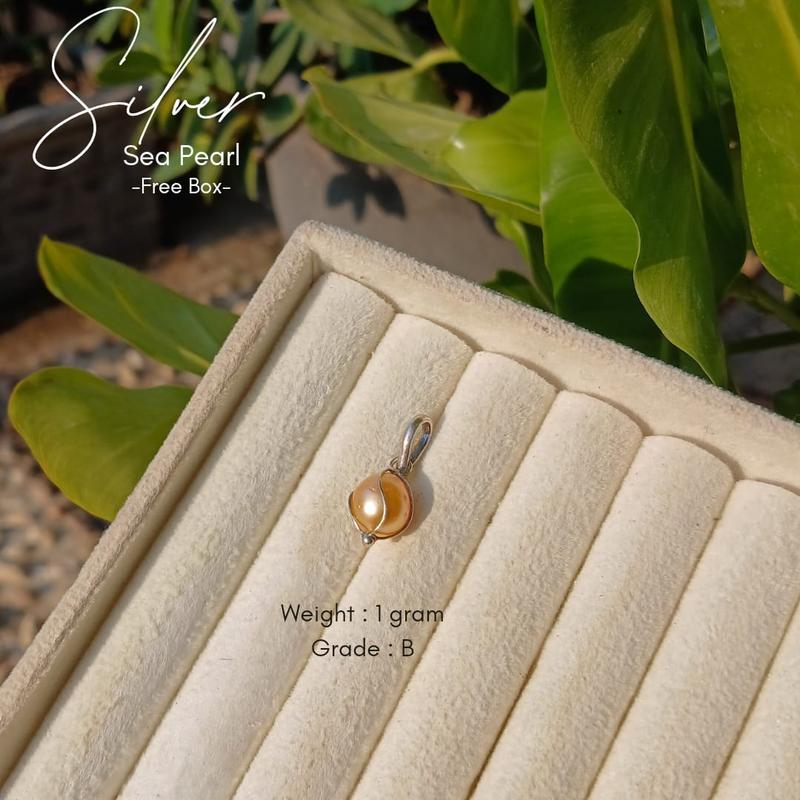 ELEGANT Liontin Perak Murni Mutiara Laut Lombok Asli BERSERTIFIKAT ...