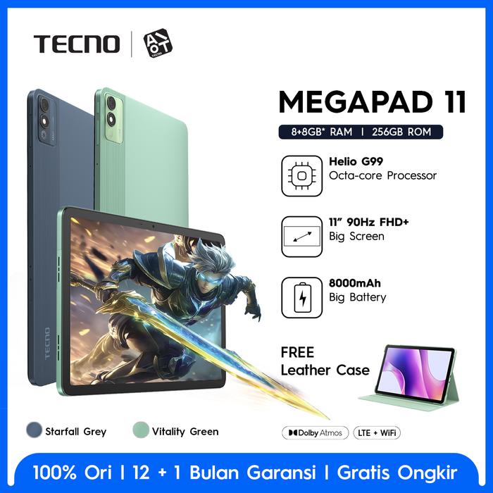 Promo [AIOT] TECNO MEGAPAD 11 - 8+8GB*/256GB, 11inch Ultra Screen, Eye ...