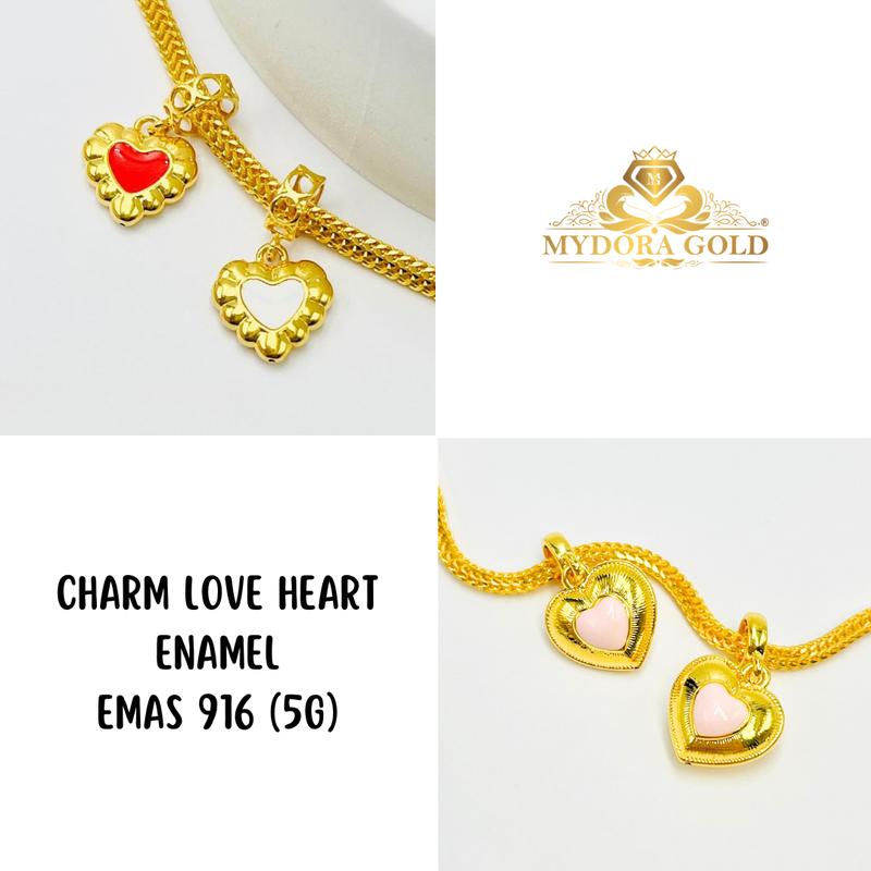 MYDORA Charm Love Heart Enamel (5G) | EMAS 916/22k - TikTok Shop Malaysia