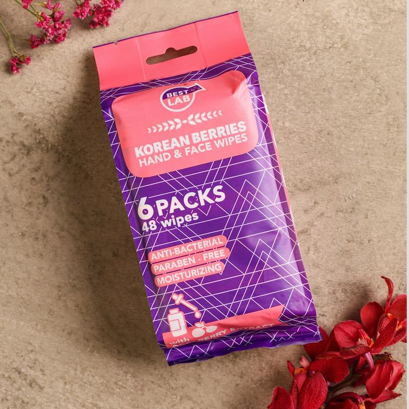 Korean BERRIES HAND AND FACE WIPES (Anti-Bacterial, Moisturizing ...