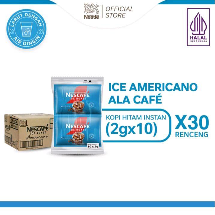 Nescafe ice roast Americano sachet 1 Dus (300x2gr)Coffee Kopi Robusta ...