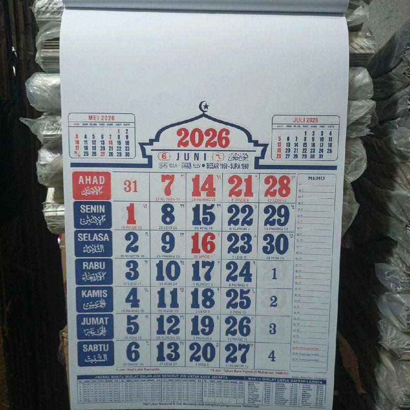 Kalender Kerja Arab (TH) Ukuran Medium Tahun 2026 [Terima Cetak ...