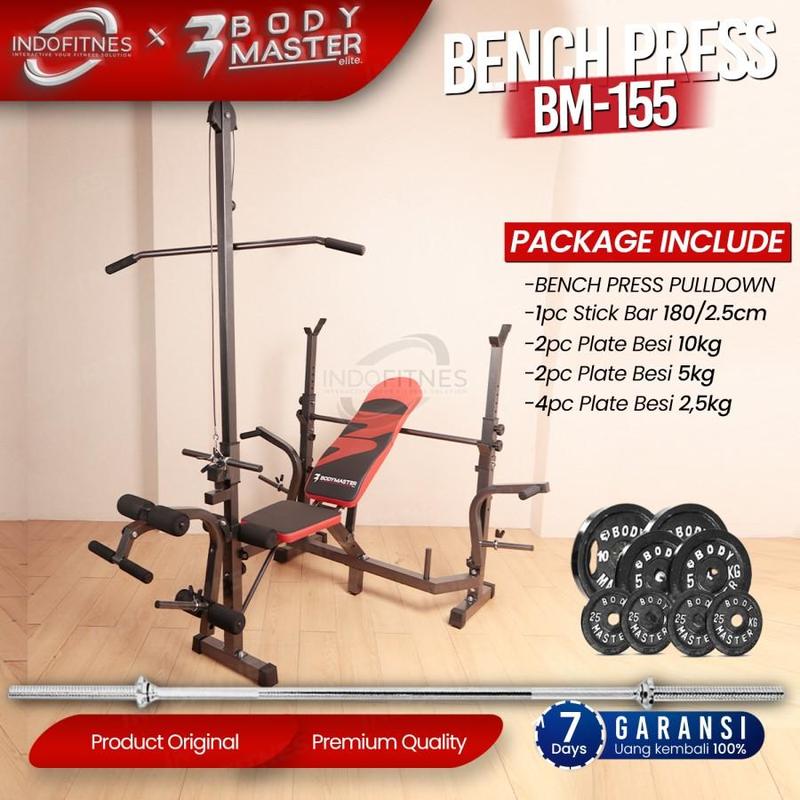 BODYMASTER PAKET Bench Press BM-155 + Stick Bar + Beban 40kg - Shop ...