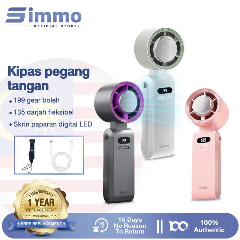 SIMMO Handheld Fan High Speed Portable Fan USB Charging 199 Gears ...