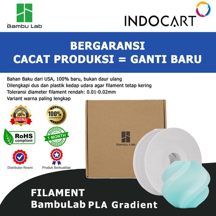 Jual 3D Printer Filament BambuLab PLA Basic Gradient Color Easy to ...