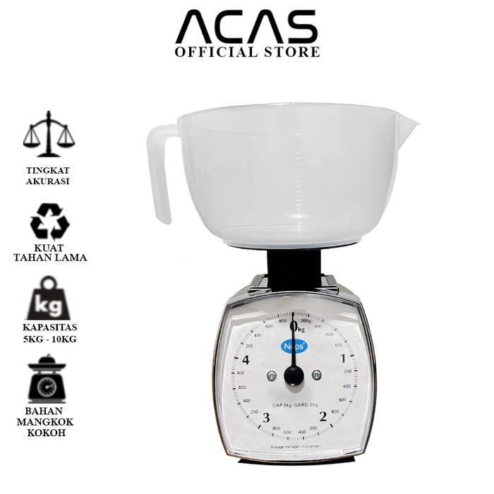 Promo ACAS NOPS PC-KCA Timbangan Dapur Mangkok Jarum 10kg 5kg Manual ...