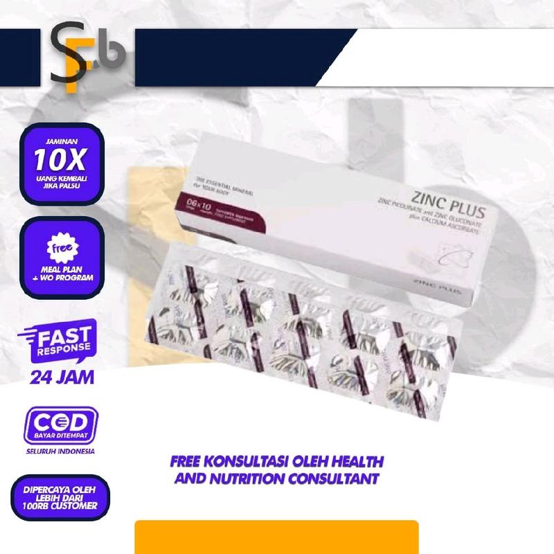 ZINC PLUS Untuk Jerawat Rambut Rontok Vitamin C [1 Box] 60 Kapsul ...