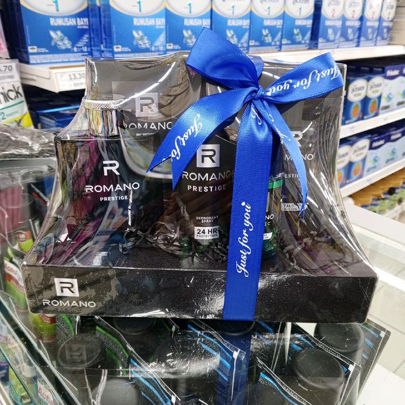 Romano prestige Set Hamper , 1 body spray prestige , 2 Talc restige ...