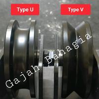 Jual Roda pagar besi bubut 2 bearing plat tebal 100mm / 10cm Bulat type ...