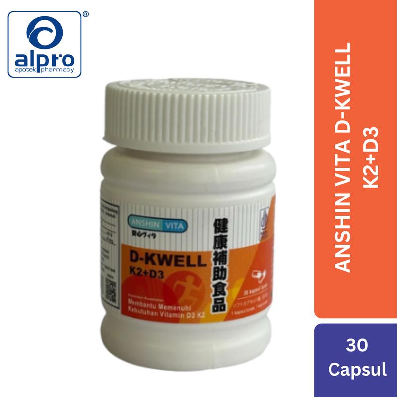 ANSHIN VITA D-KWELL Suplemen Vitamin D3 K2 - 30 Tablet - Shop | Tokopedia
