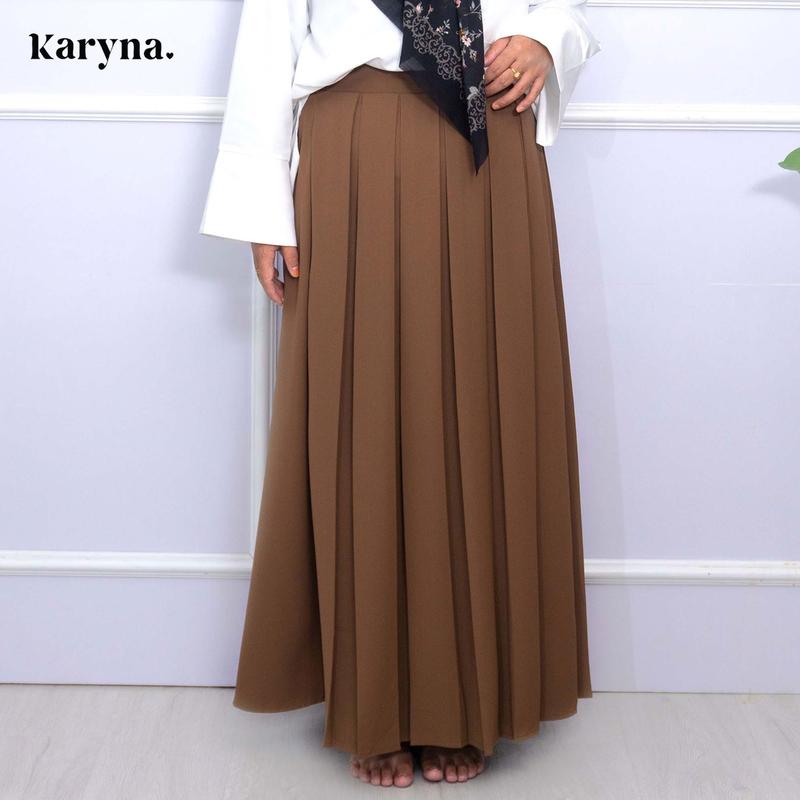 KARYNA I Kiara Front Pleated Casual Long Skirt Solid Colour For ...