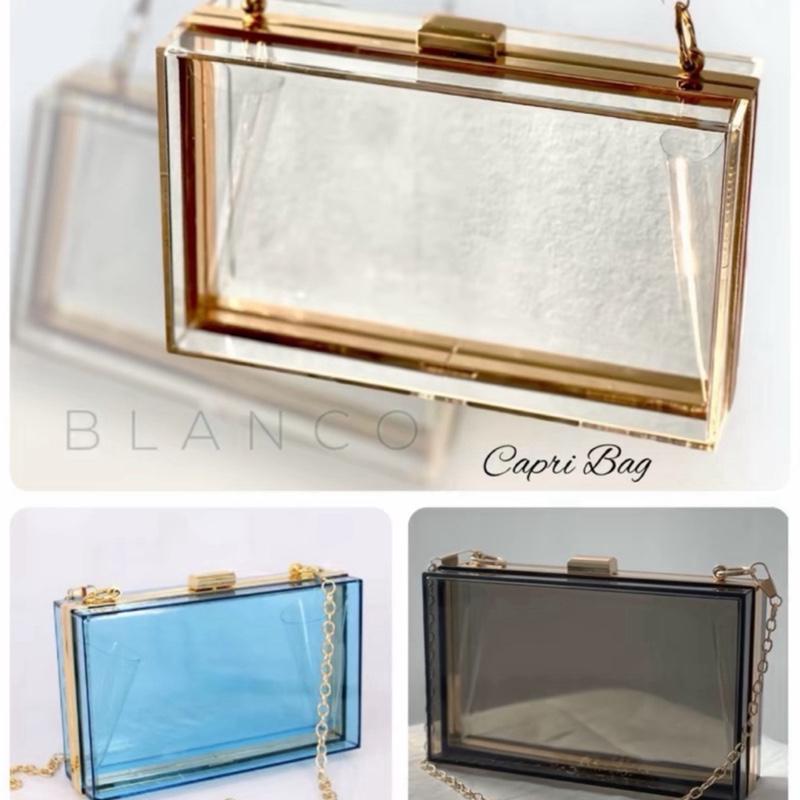 BLANCO MNLA • CAPRI Transparent Shoulder Clutch Evening Bag with ...