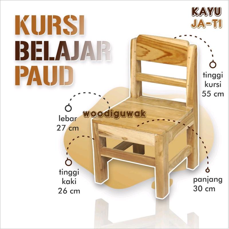 Kursi anak sekolah TK PAUD minimalis bahan baku kayu jati jawa - Shop ...