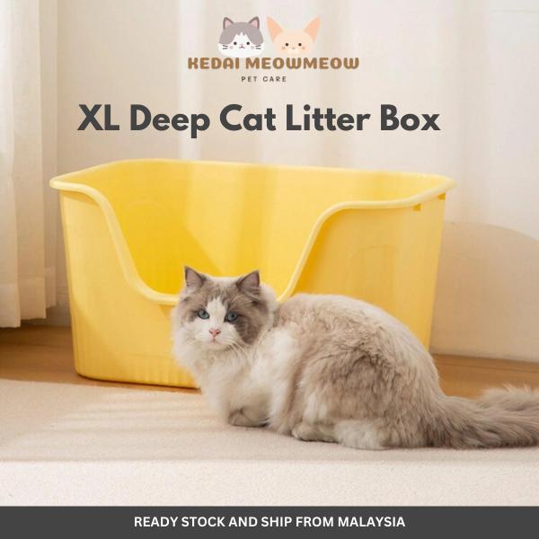 XL Extra Deep Cat Litter Box Toilet Kucing Cat Bekas Pasir Kucing ...