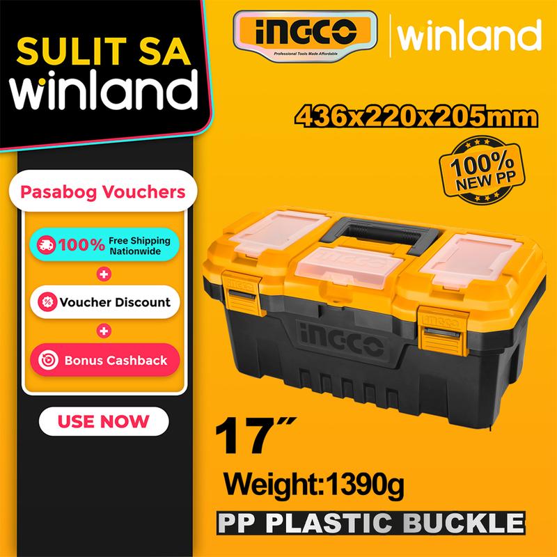 Ingco by Winland 17" Plastic Tool Box Case Organizer with Removable ...