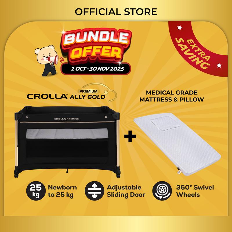 Crolla Premium - Ally Gold (Travel Friendly Playpen) - TikTok Shop Malaysia
