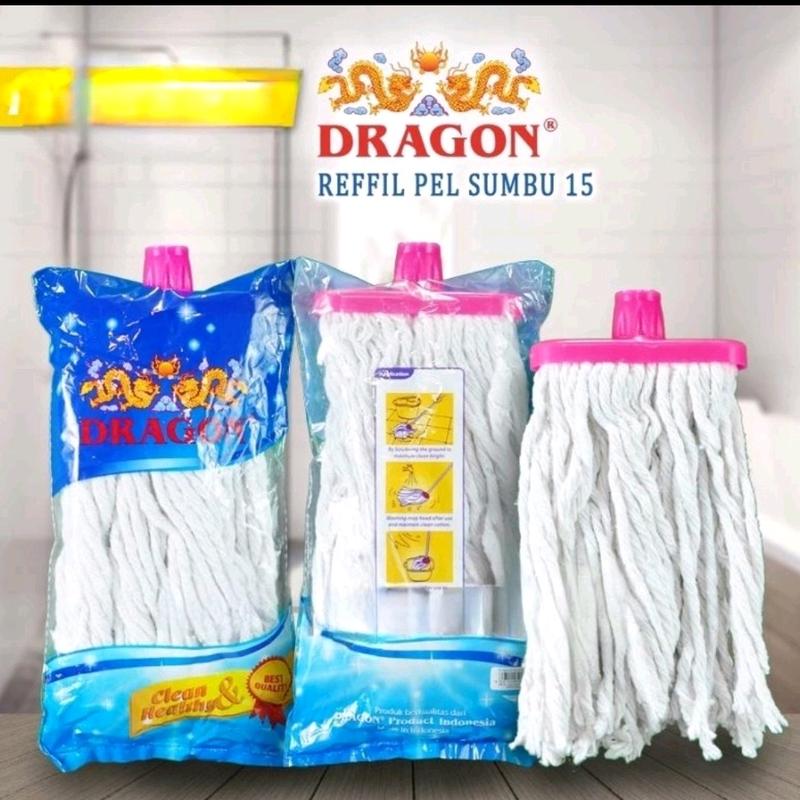 Kepala Pel Refil Dragon Pel Sumbu Tanpa Gagang Kepala Pel Wiper/Sapu ...