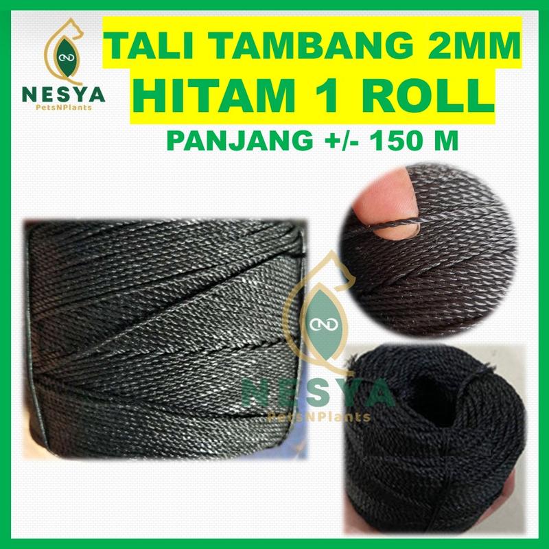 1 Roll Tali Tambang Polos 2mm Hitam Tali Tampar Hitam - Tali Tampar ...