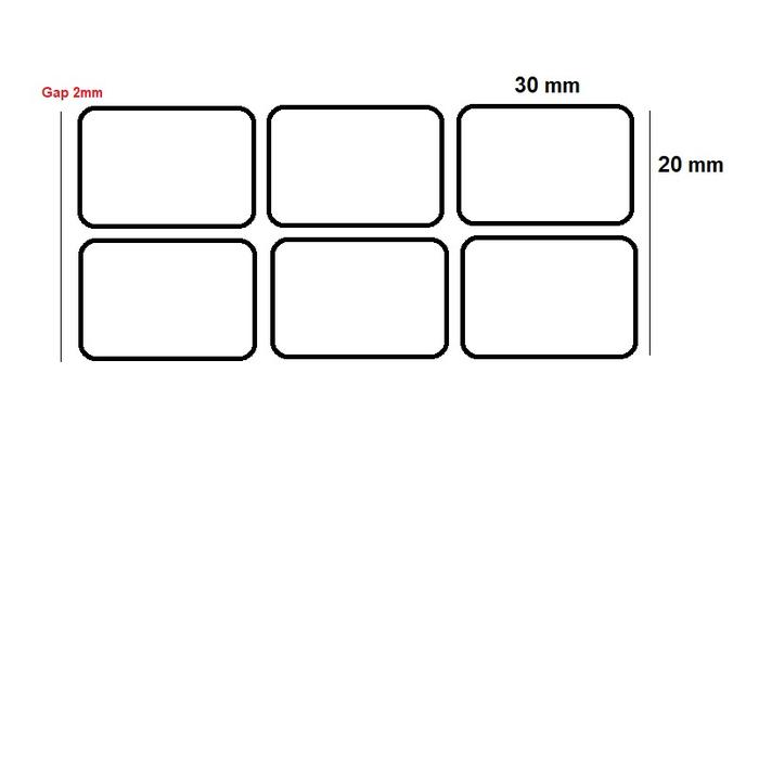 Jual Label sticker barcode Silver Void 30x20mm 3 Line 1000pcs Gap 2mm ...
