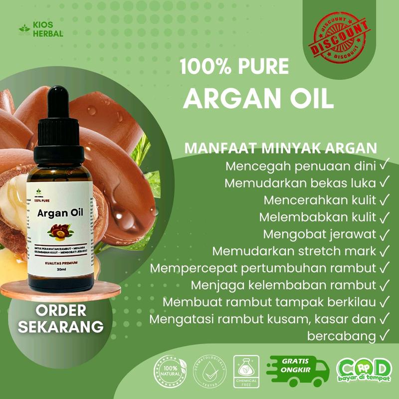 Argan Oil Pure Minyak Argan Morocco Asli Cold Pressed 30ml Perawatan ...