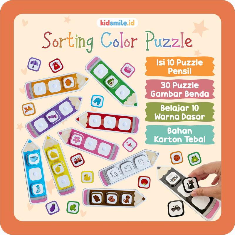 Sorting Coloring Puzzle Pencil Kidsmile Color Classification - Shop ...