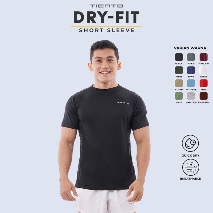Promo Kaos Dry Fit Men Running Baju Olahraga Lari Pria - Grey, XXL ...