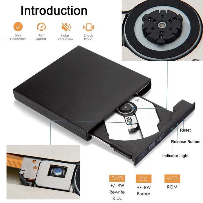 Promo CD ROM Drive External DVD Drive Slim Portable Optical Drive ...