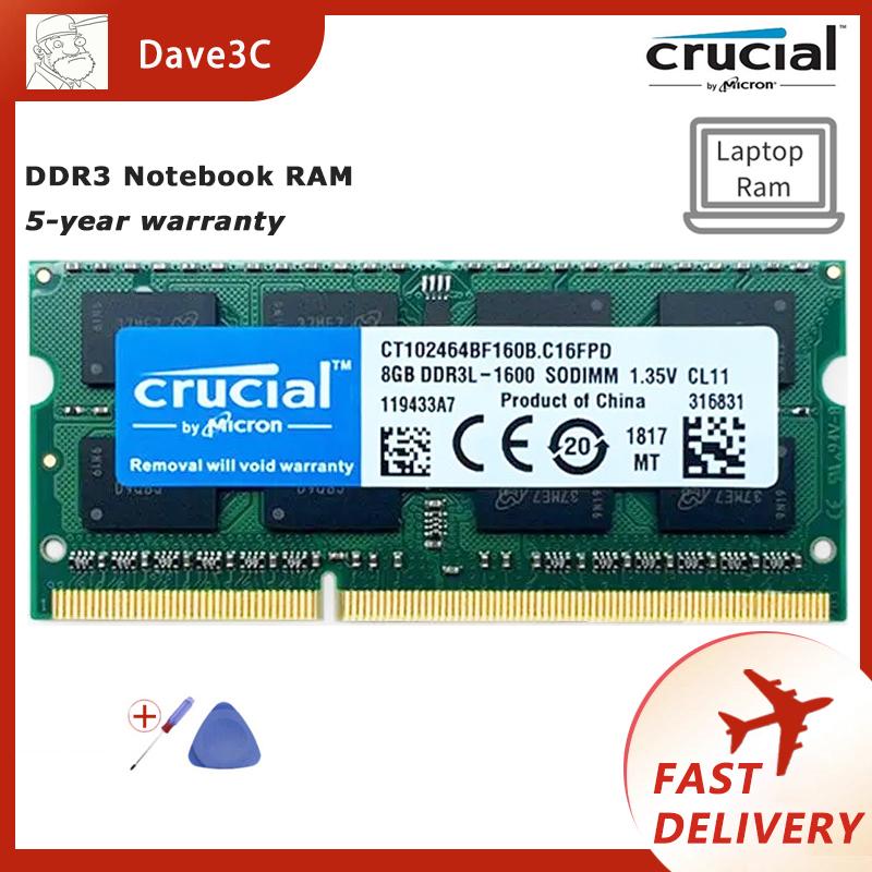 Crucial-Memory RAM DDR3 untuk Notebook, 4GB, 8GB, 1600MHz, 1333MHz ...
