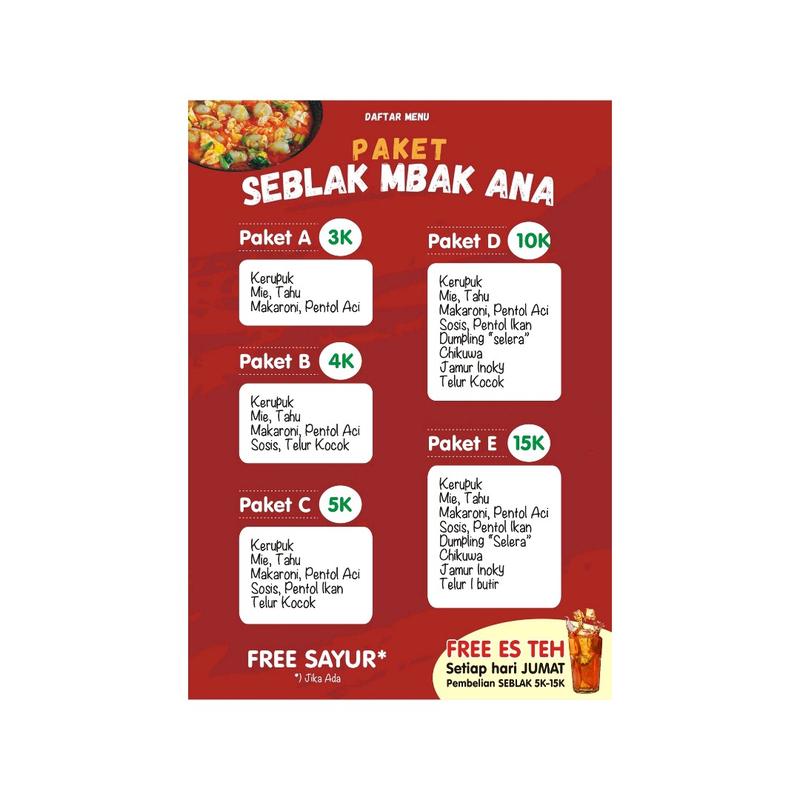 (isi 2) Daftar menu uk A4 Kertas Stiker, Paper sticker, - Shop | Tokopedia