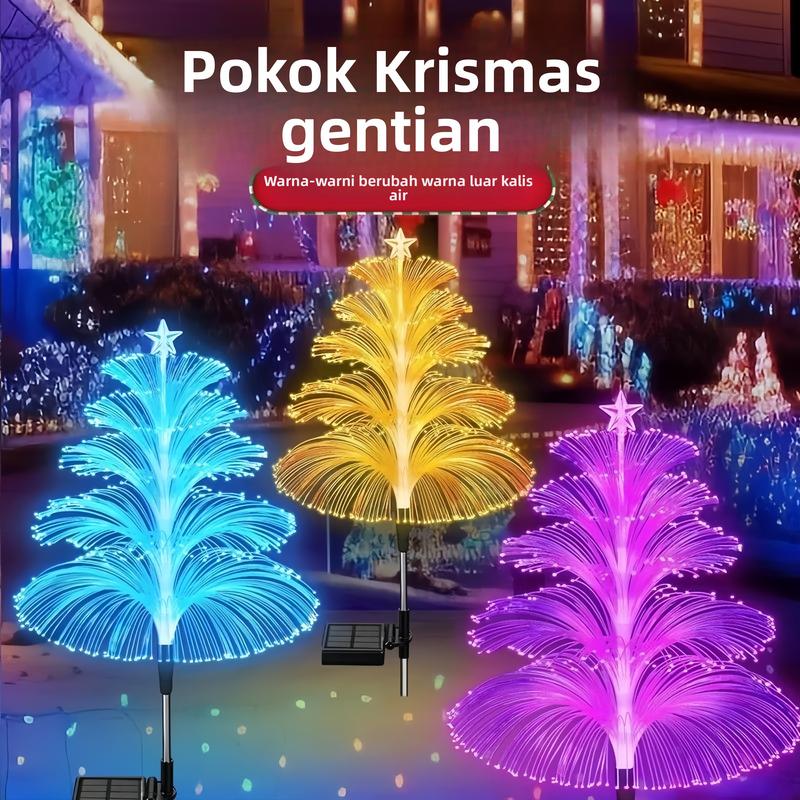 Lampu Obor-obor Solar Ajaib AUTO MENYALA Malam Hari 7 Warna Berubah ...