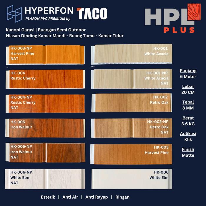 Promo TACO Hyperfon Plafon PVC - 6 Meter | Estetik Anti Air Anti Rayap ...