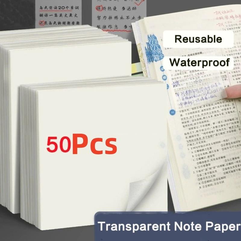 50 Sheets New 50 Sheets Sticky Notes Transparent Waterproof Note ...