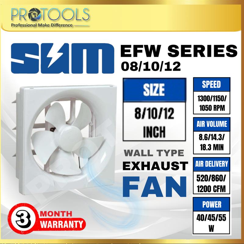 SUM 8/10/12 INCH WALL TYPE EXHAUST FAN - TikTok Shop Malaysia