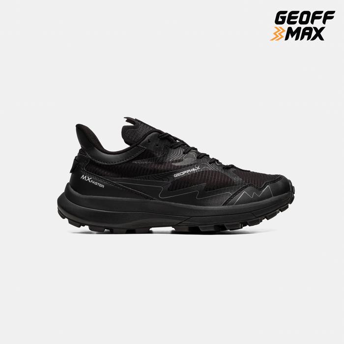Promo Geoff Max MX Faster All Black Trail Running Shoes | Sepatu ...