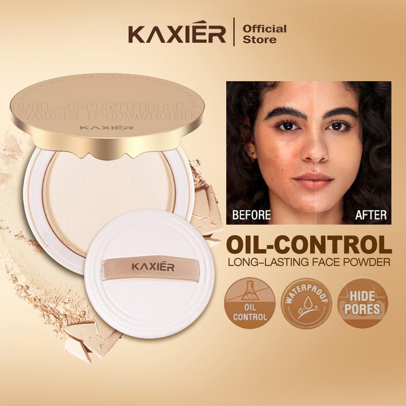 KAXIER Powder Two Way Cake Pressed Powder High Coverage Oil Control ...
