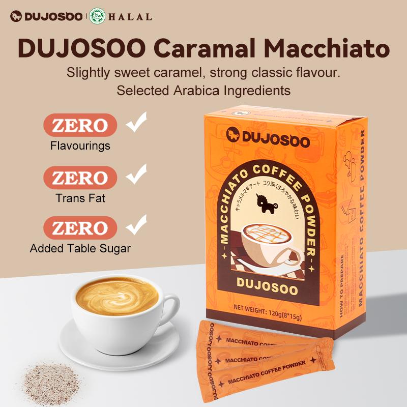 [Halal] DUJOSOO Coffee , Kopi Macchiato, Rendah Gula, 120g (8 sachet ...