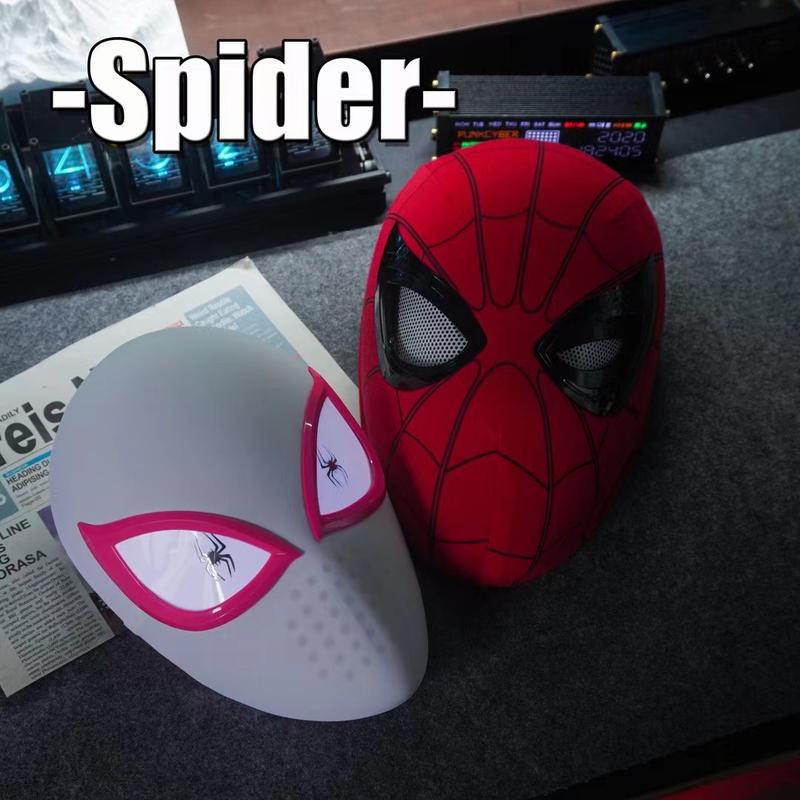 Handmade electric spider-man headgear eyes movable funny cos - TikTok ...