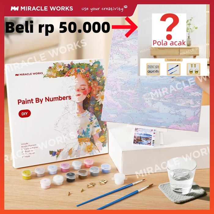 Promo MW Paint By Number Kit Lukisan Kanvas DIY Painting Canvas Paint ...