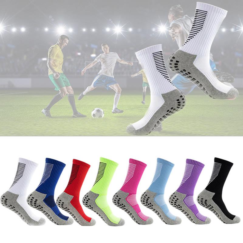 occer socks Men's medium and high tube adult thickened glue non-slip ...