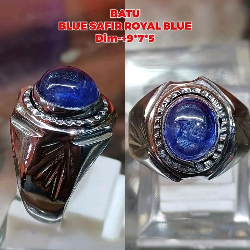 CINCIN BATU PERMATA BLUE SAPPHIRE AFRIKA TOP KRISTAL NATURAL - Shop ...